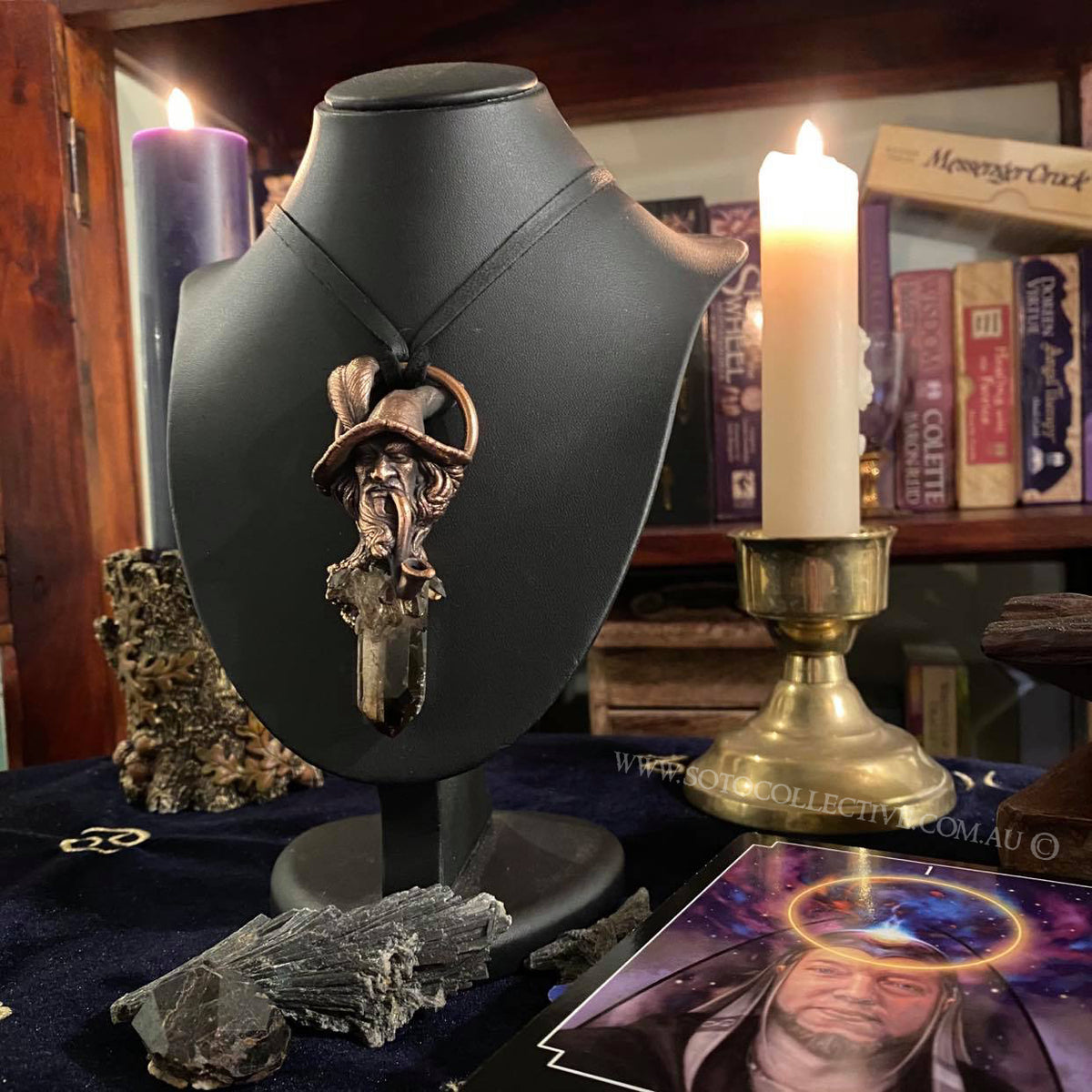Wizard Pendant with Smoky Quartz cluster and Copper – Soto Collective